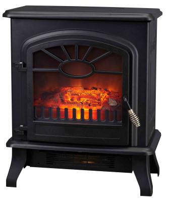 China antique electric stove ND-184M electric fireplace heater log burning flame effect metal housing for sale
