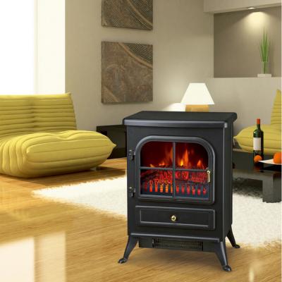China electric fireplace heater log burning flame effect antique electric stove ND-18D1P cheap space heater indoor heater for sale