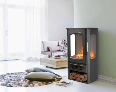 China 3 Sided Wooden Burning Electric Fireplace Heater New Patented Led Flame Effect  Freestanding Stove Nd-183C for sale