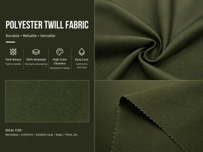 China Durable Wrinkle-Free Polyester Twill Fabric with High Color Fastness and Tear Resistance for sale