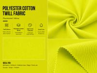 China Wrinkle-resistant Low Shrinkage 210g Weight Polyester-Cotton Blend Twill Fabric for Workwear and Uniforms for sale