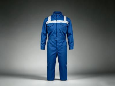 China Anti Static Workwear Safety Coverall with TC65/35 Poly-Cotton Blend High-Visibility Reflective Strips and Stable Anti-Static Property for sale