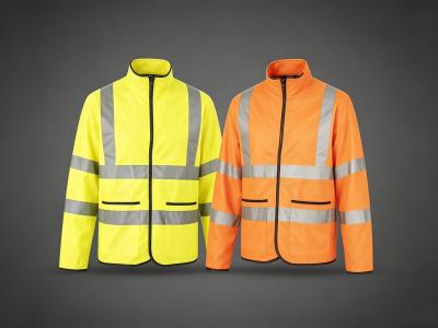 China Oil-Resistant Hi-Vis Work Jacket with Multi-Segment Reflective Tapes and 80% Polyester 20% Cotton Fabric for sale