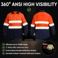 China 100% Cotton Hi Vis Work Shirt with EN ISO 20471 Certified and 2 Inch Reflective Stripes Reflective Safety Shirt for sale