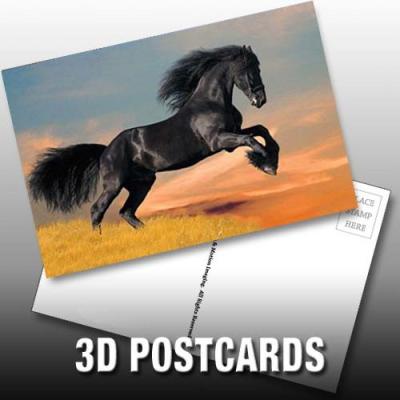 China 3D Lenticular Postcard 10x15cm to 12x17cm with 0.6mm PET Material for Cute Puppies and Kittens Design for sale