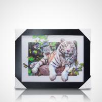 China 3D Lenticular Tiger Poster 30×40cm with Black Frame - Custom 5D Animation Effects for Home Decoration for sale