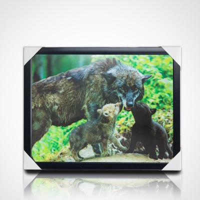 China 40×30cm Black Frame 3D Lenticular Picture with PET/PP Materials - Custom Animation & Flip Effects Available for sale