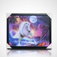 China 40×30cm 3D Lenticular Horse Picture with Black Frame | 5D/3D Effects Custom Printing 500 MOQ for sale