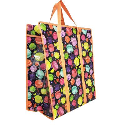China Strong Eco Friendly Glossy / Matt Zipper Closure Shopping Bag With Customized Design for sale