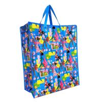 China customized size printing design pp woven zip shopping polypropylene bags supplier for sale