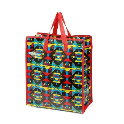 China Recyclable Pp Woven Shopping Bag With Logo Pp Woven Shopper Custom Printed for sale