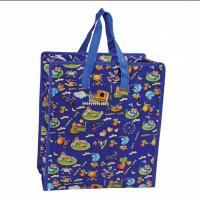 China 50cm Large PP Woven Shopping Bag Shopping Tote Bag With Gusset Zip for sale