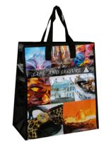 China Gravure Printing Pp Woven Small Laminated Tote Bags Handled Woven Shopper Bag for sale