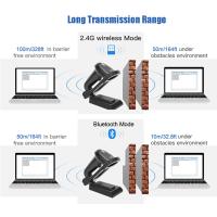 China Bluetooth Qr Scanner Barcode Reader 1D Bi Directional 3 In 1 2.4GHz Wireless Wired for sale