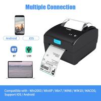 China DC 24V 1.5A 80mm Thermal Printer 3 Inch Bluetooth USB For Warehouse for sale
