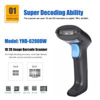 China Wireless 2.4G USB 2D Barcode Scanner Ergonomic design YHD-6200DW for sale