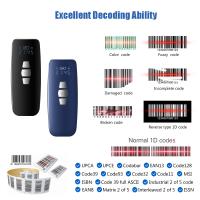 China 1D Mini Wireless Barcode Scanner Reader Bluetooth Portable With Display Screen for sale