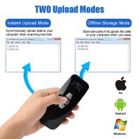 China CMOS 2D Mini Qr Code Scanner Portable Pocket Barcode Scanner With Time Record for sale