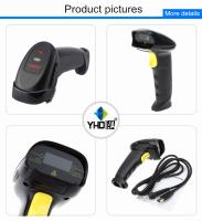 China Portable Laser Wired Handheld Barcode Scanner USB RS232 With Adjustable Stand for sale