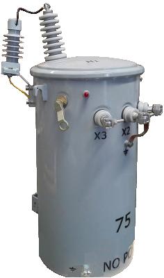 China 75kV Single Phase Pole Mounted Power Distribution Transformer 10-333kVA with Copper-Aluminum Configuration for sale