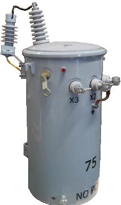 China 75kV Single Phase Pole Mounted Distribution Transformer with Multi-Voltage Output and ONAN Cooling for sale