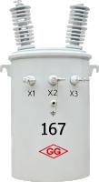 China 167kV Single Phase Pole Mounted Distribution Transformer with Multi-Voltage Output and ONAN Cooling for sale