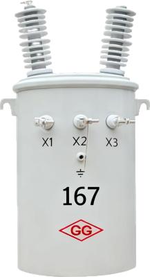 China 167kV Single Phase Pole Mounted Distribution Transformer with Multi-Voltage Output and ONAN Cooling for sale