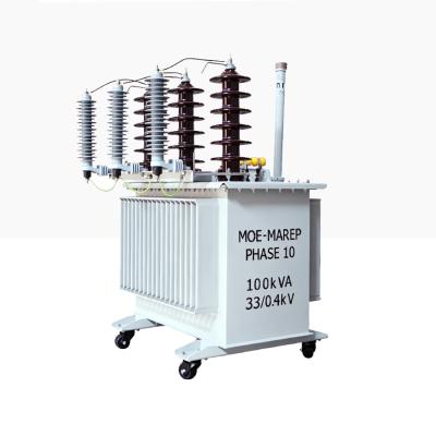China 100kVA 33/0.4kV Oil Immersed Distribution Transformer with ONAN Cooling for Industrial Power Supply for sale