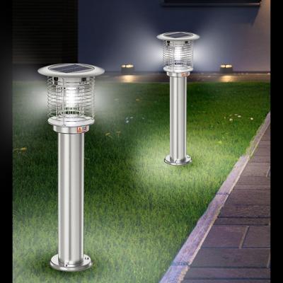 China Stainless Steel Mosquito Killer Lamp Solar Powered Bug Zapper Light for sale