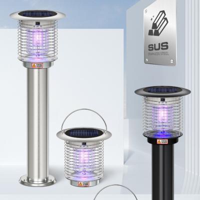 China Stainless Steel Outdoor Mosquito Killer Mosquito Bug Zapper Solar Light for sale