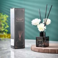 China Sustainable Gray Small Square Bottle Air Freshener 50ml for Bedroom Living Room Decoration for sale