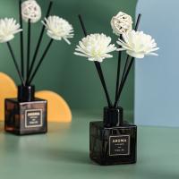 China Sustainable Gray Small Square Bottle Air Freshener 50ml for Bedroom Living Room Decoration for sale