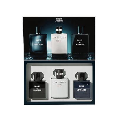China YUCAI Blue Men's Perfume Gift Set 3x30mL Eau de Toilette Floral Scent 5 Year Shelf Life for sale