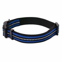 China Double Bands Soft Nylon Dog Collar Reflective Pet Collar Customized Dog Collar for sale
