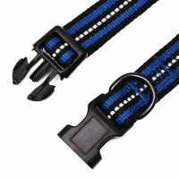 China Double Bands Soft Nylon Dog Collar Reflective Pet Collar Customized Dog Collar for sale