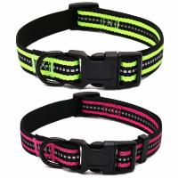 China Highly Visible 3M Reflective Durable Soft Nylon Dog Collar for sale