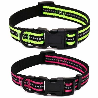 China Highly Visible 3M Reflective Durable Soft Nylon Dog Collar for sale