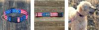 China Multifuction Custom Nylon Dog Collars Sturdy Polyester Webbing American Flag Pattern for sale