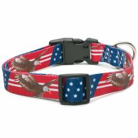 China All Seasons Polyester Dog Collar Buckle Type Customized American Flag Design for sale