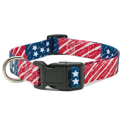 China Durable Soft Nylon Dog Collar Quick Release Plastic Buckle Heavy Duty Zinc Alloy D Ring for sale