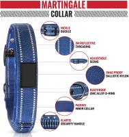China Padded Reflective Soft Nylon Dog Collar With Adjustable Stainless Steel Hardware for sale