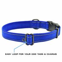 China Durable Soft Nylon Dog Collar , Reflective Nylon Buckle Dog Collars for sale