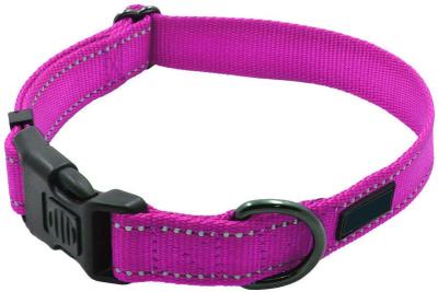 China Durable Sturdy Nylon Buckle Highly Reflective Soft Nylon Dog Collar for sale