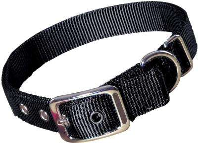 China Double Thick Nylon Dog Collars With Brushed Hardware Finish Easy Cleaning for sale