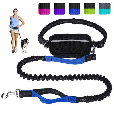 China Flexible Long Extendable Dog Lead Comfortable Hands Free With Dual Handles for sale