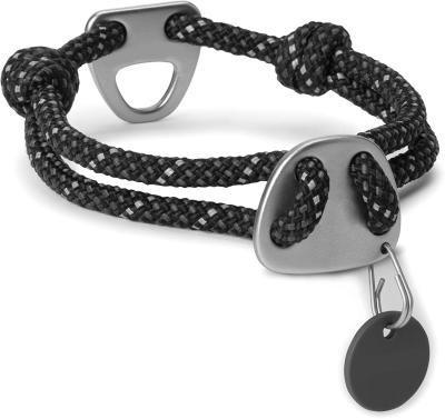 China Comfortable Low Profile Soft Nylon Dog Collar 7mm Rope Less Matting Secure Lead Attachment for sale
