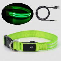 China Sturdy Durable LED Dog Collar USB Rechargeable Customized 5 Sizes Option for sale