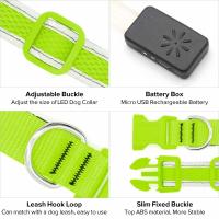 China Lightweight LED Dog Collar USB Rechargeable , High Visible LED Pet Dog Collar for sale