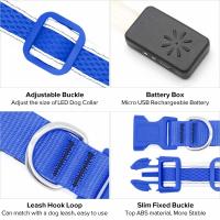 China Durable Rechargeable Lighted Dog Collars Heavy Duty Nylon Webbing Material for sale