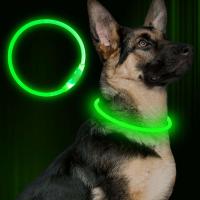 China Multiple Colors Waterproof Glow In The Dark Dog Collar 27.5 Inch 70cm Length for sale
